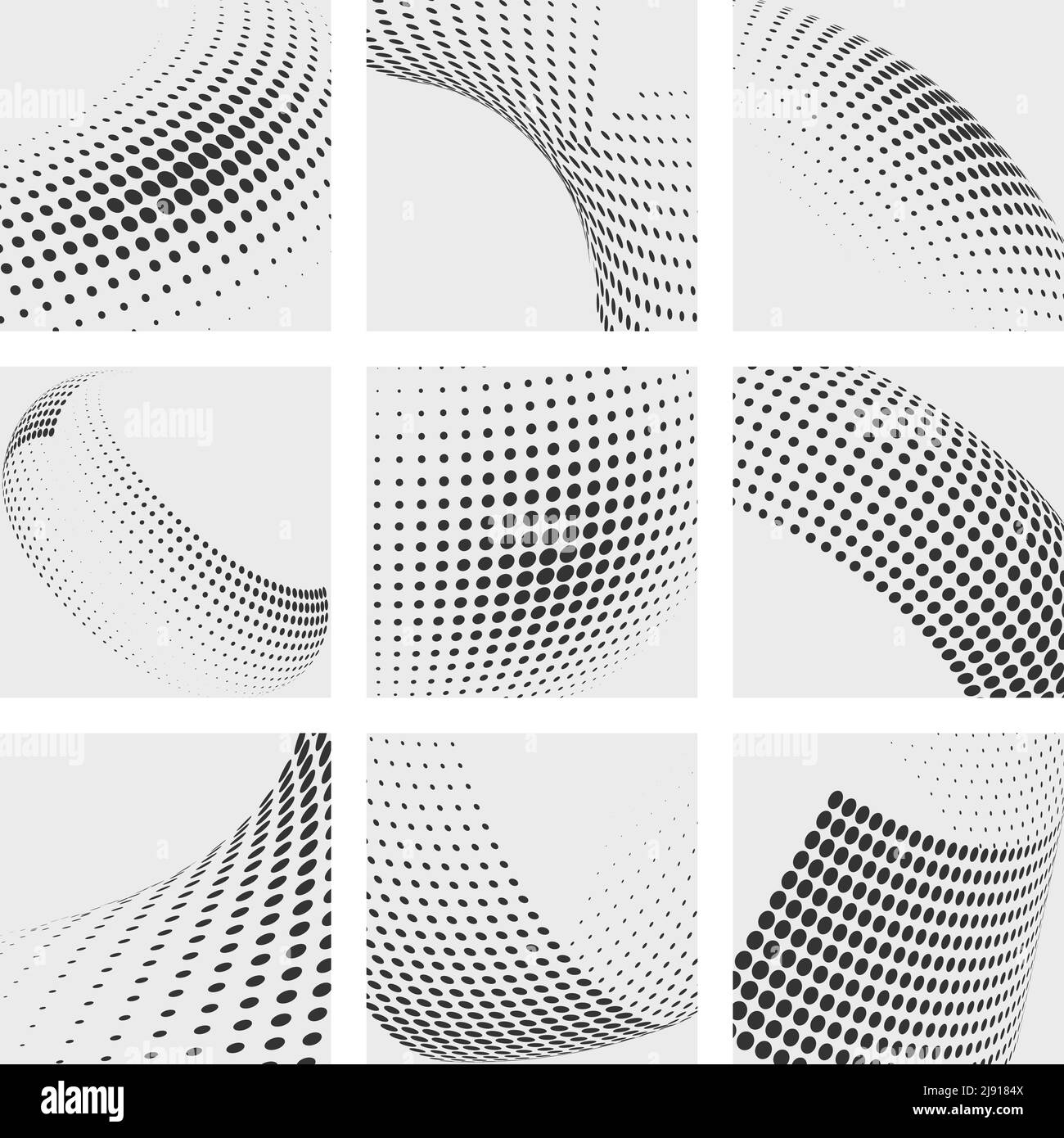 Halftone dots vector abstract backgrounds set. Dot pattern element ...