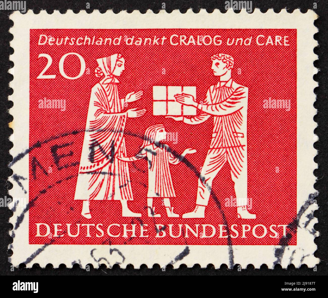GERMANY - CIRCA 1963: a stamp printed in the Germany shows Mother and ...