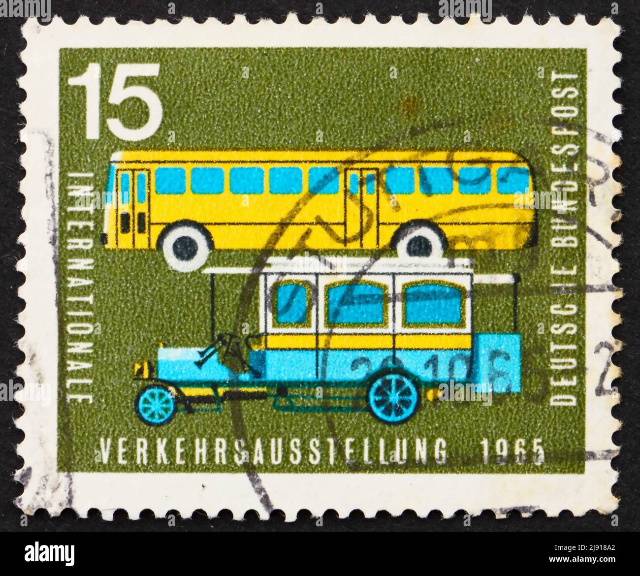 GERMANY - CIRCA 1965: a stamp printed in the Germany shows Old and new ...