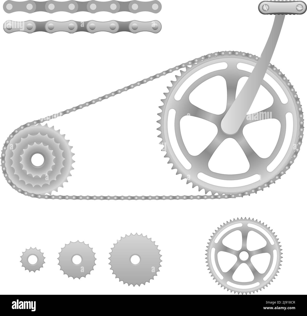 Illustration of chain transmission bicycle with pedal Stock Vector ...
