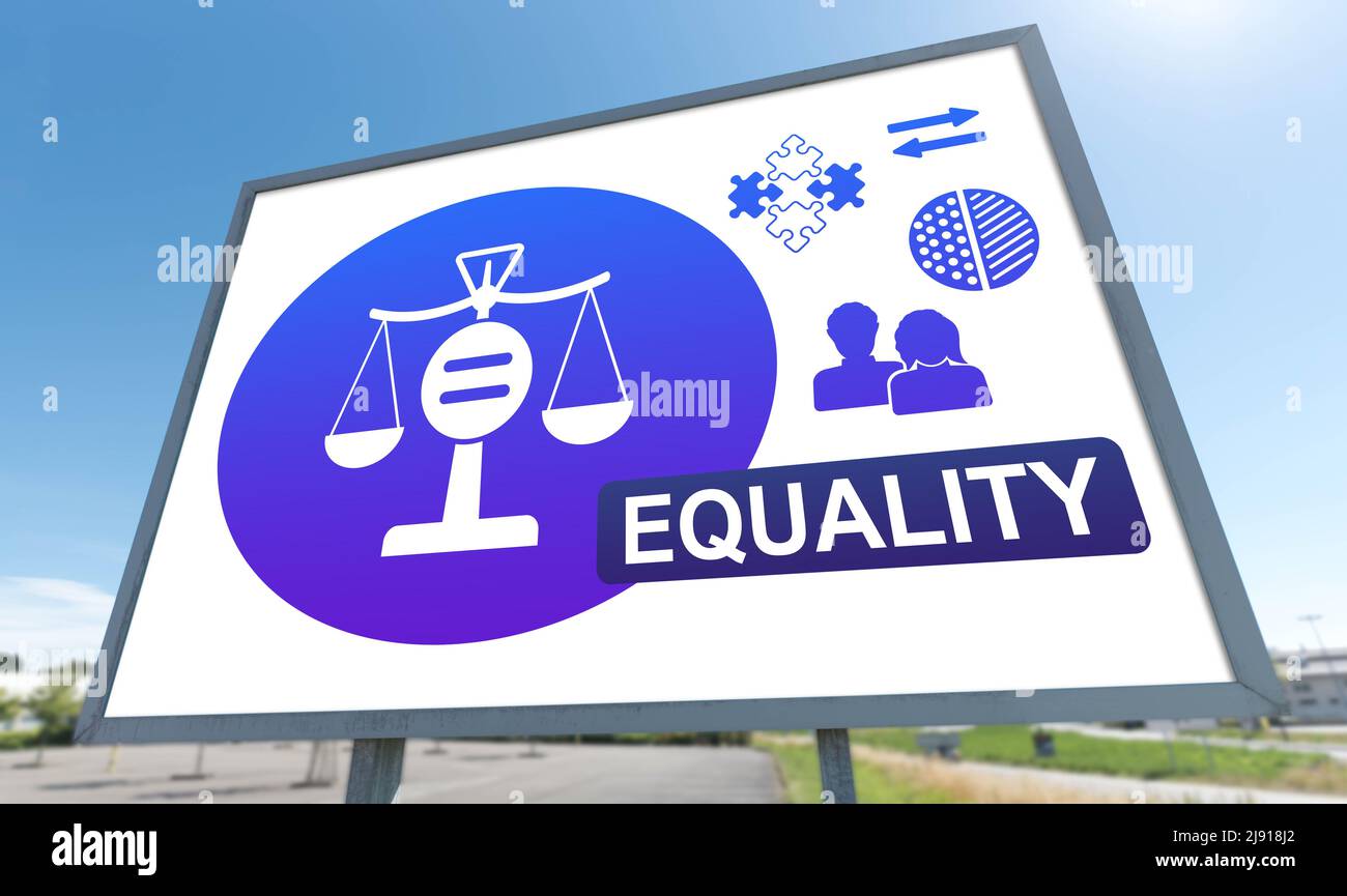 Equality concept drawn on a billboard Stock Photo - Alamy