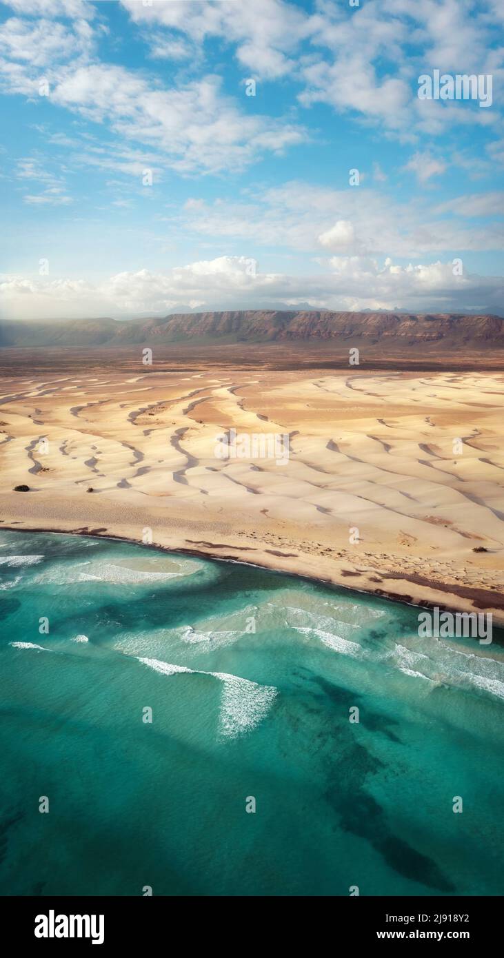 Sand Dunes along the south coast of Socotra, Yemen, taken in November ...