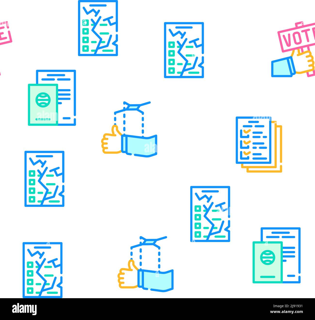Voting And Elections Collection Icons Set Vector Stock Vector Image ...