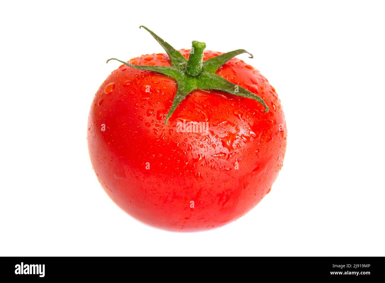 Tomato. Tomato with drops isolated on white. With clipping path. Full ...