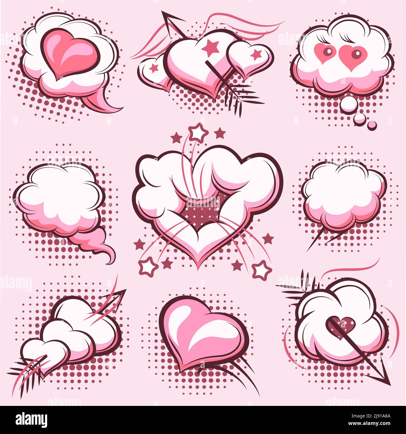 White clouds pink tint Stock Vector Images - Alamy