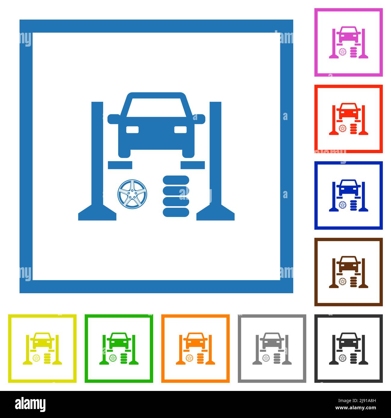 Fixing flat tyre Stock Vector Images - Alamy