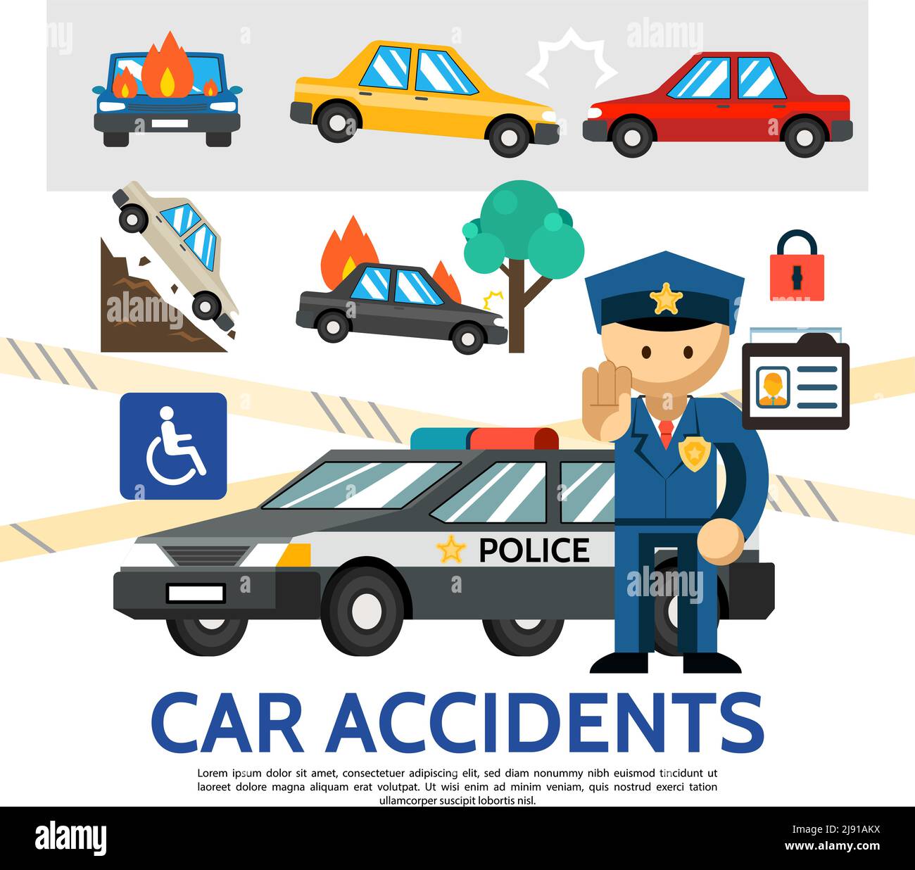 Police Car Crash Clip Art 3,600+ Car Accident Police Stock