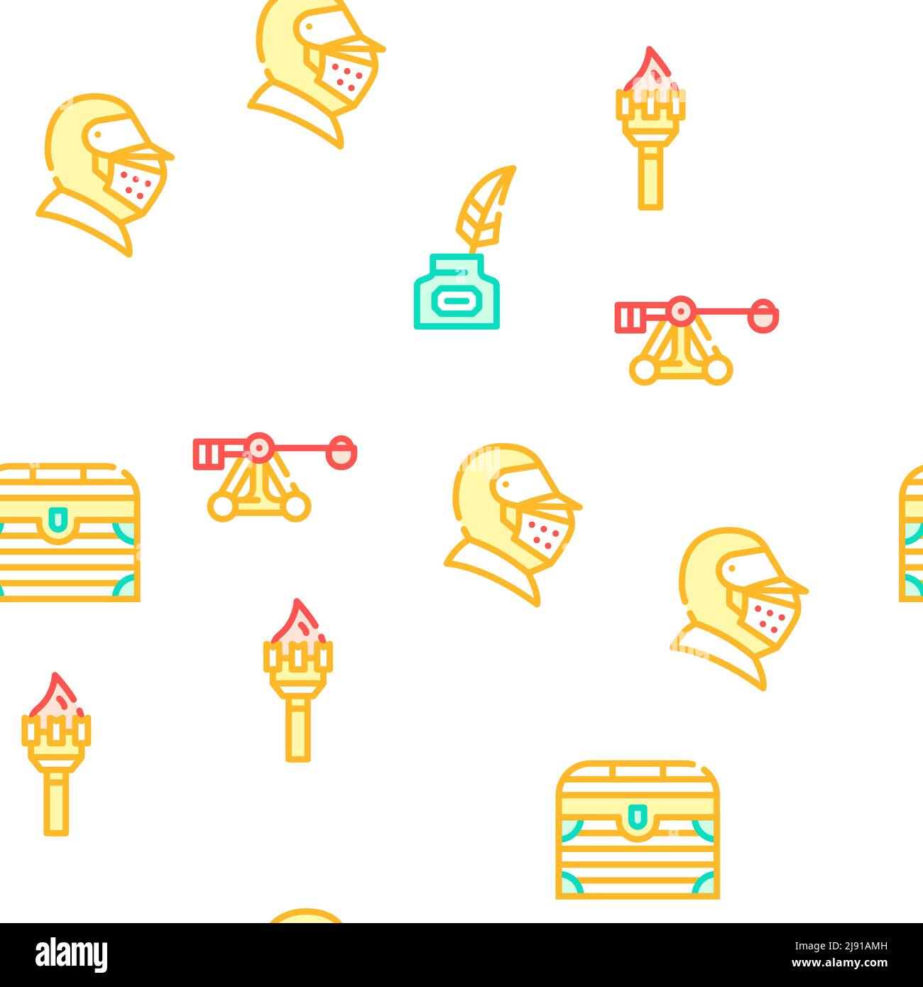 Medieval Middle Age Collection Icons Set Vector Stock Vector Image ...