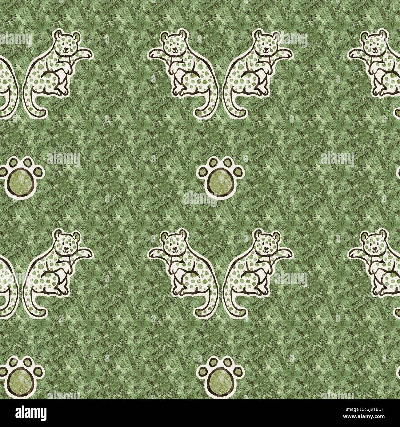 Cute safari leopard wild animal pattern for babies room decor. Seamless ...