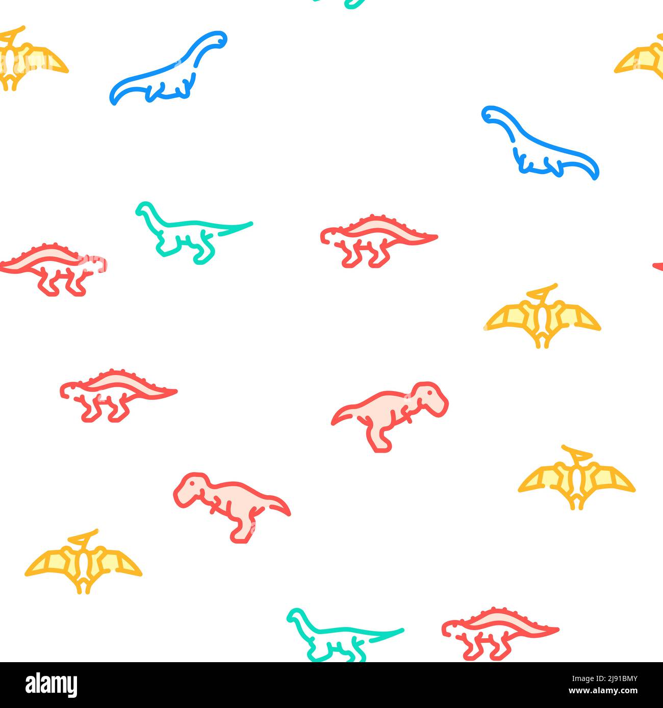 Dinosaur Wild Animal Vector Seamless Pattern Stock Vector Image & Art ...