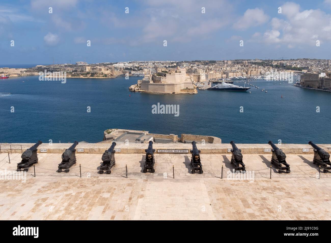 Saluting Battery, Valletta, Malta Stock Photo - Alamy