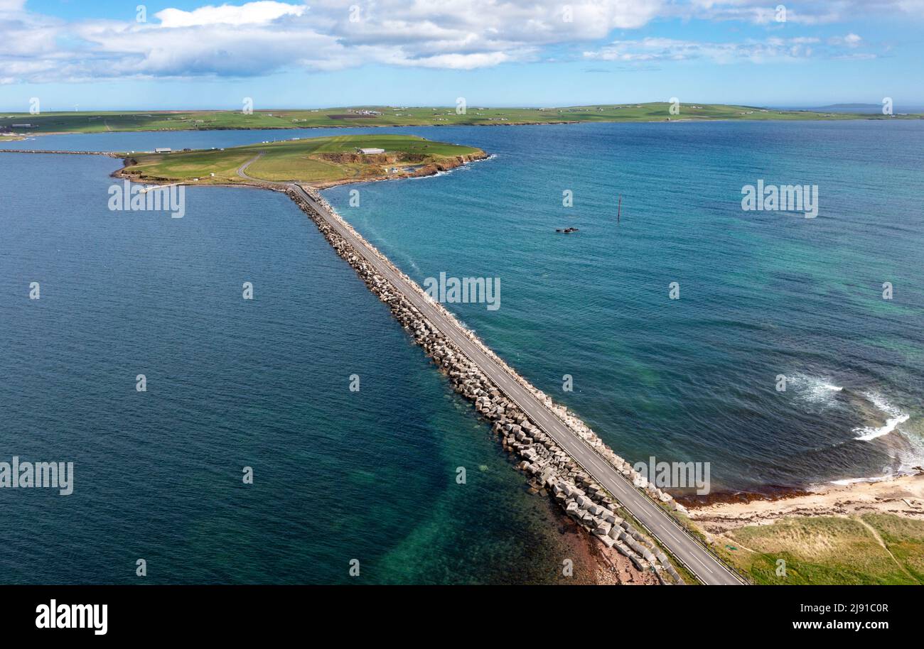 Churchill barriers aerial hi-res stock photography and images - Alamy