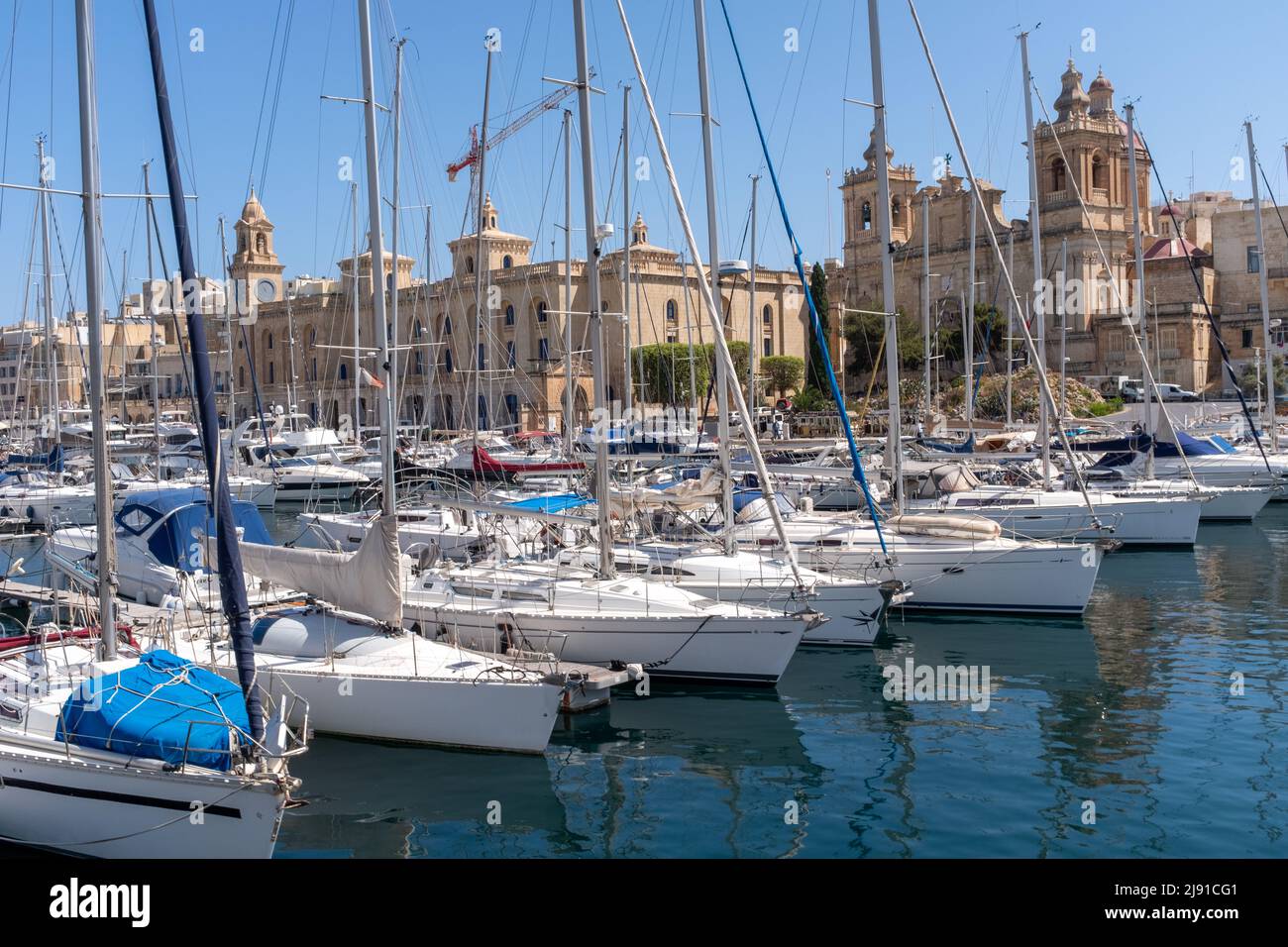 Harbour Waterfront, Vittoriosa (Birgu), The Three Cities, Malta Stock ...
