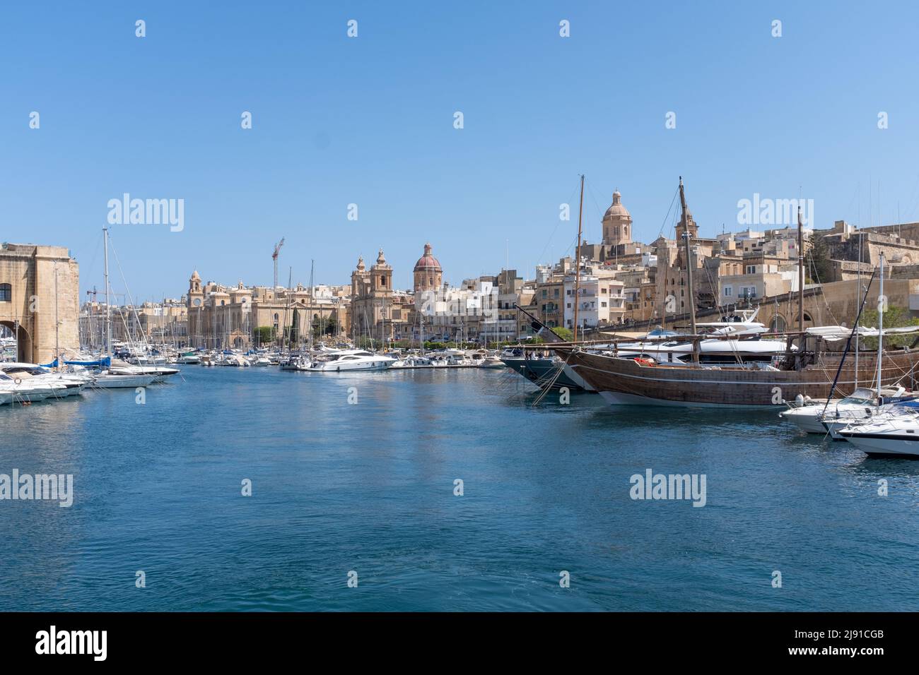 Harbour Waterfront, Vittoriosa (Birgu), The Three Cities, Malta Stock ...