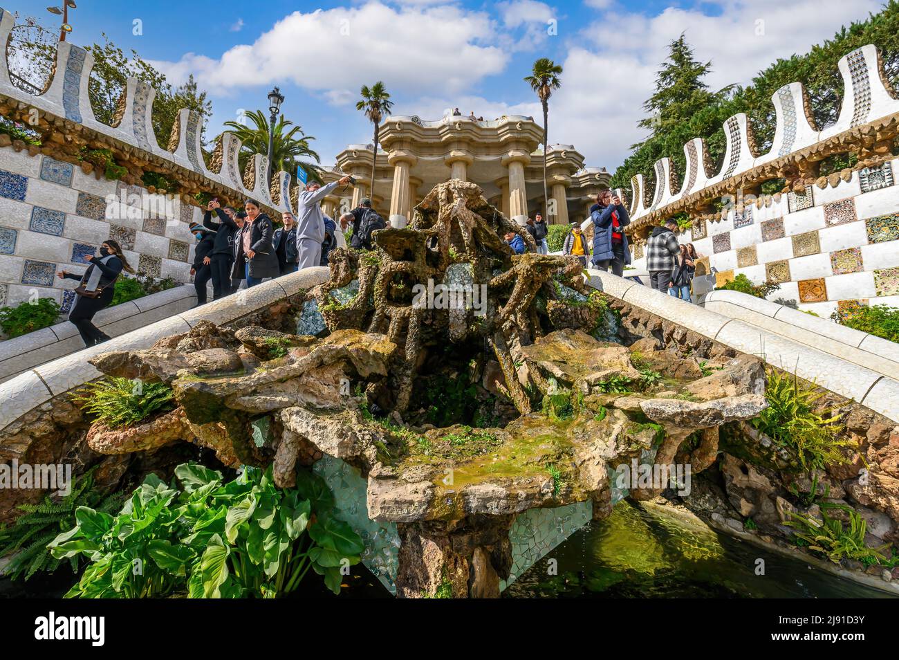 Park Guell designed by Antoni Gaudi in Barcelona, Spain Stock Photo - Alamy