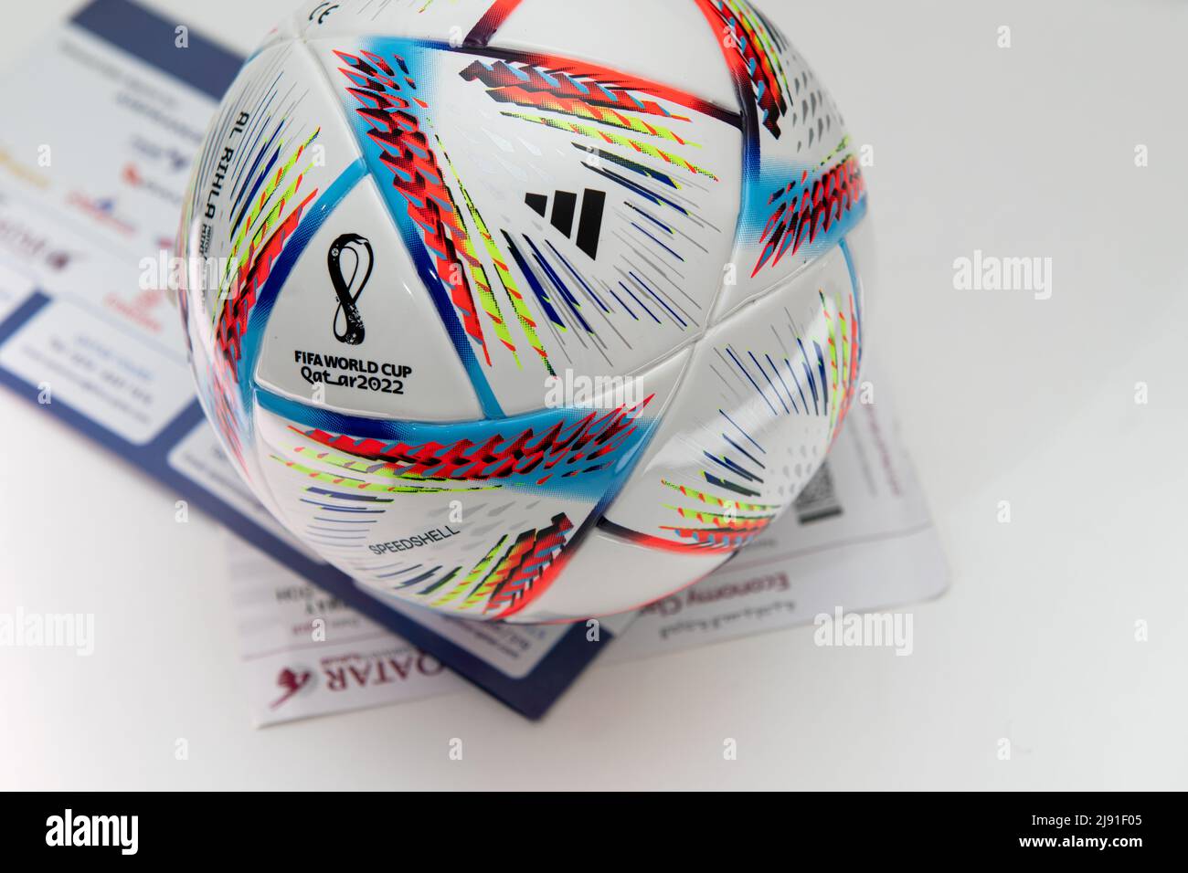 Qatar Fifa Football world cup travel plane. Sports and travel concept ...