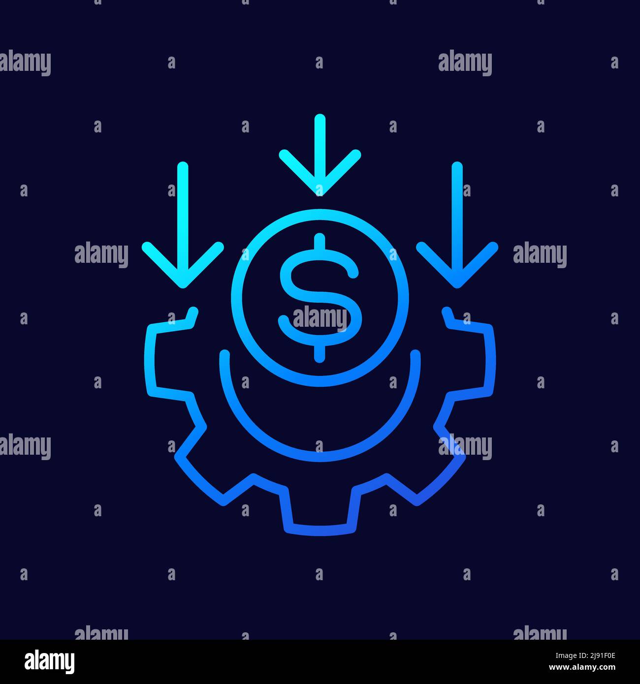 cost reduction, money line icon on dark Stock Vector Image & Art - Alamy
