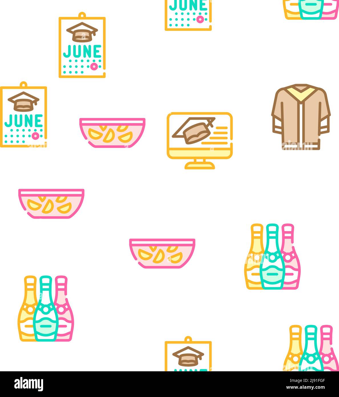 Graduation Education Vector Seamless Pattern Stock Vector Image & Art ...