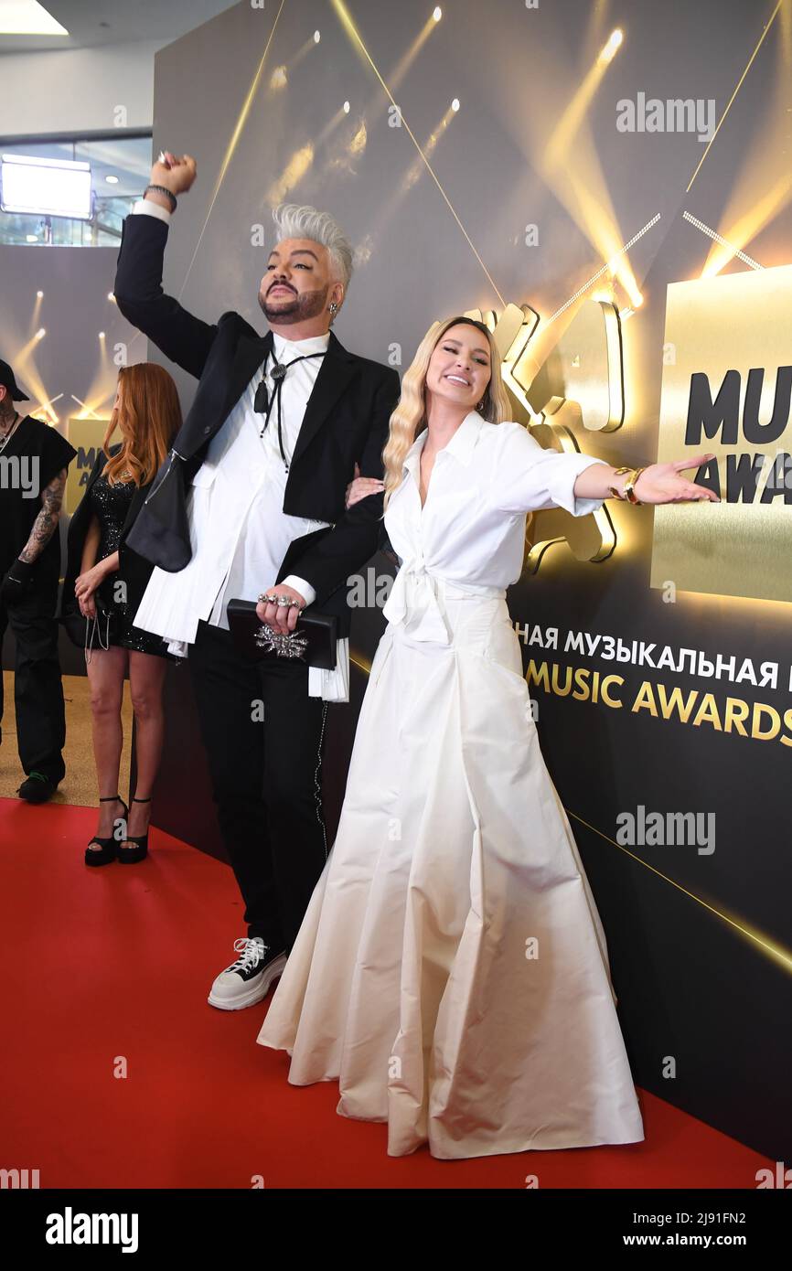 Moscow. Singers Philip Kirkorov and Asti (Anna Dzyuba) at a ceremony of delivery musical a ...
