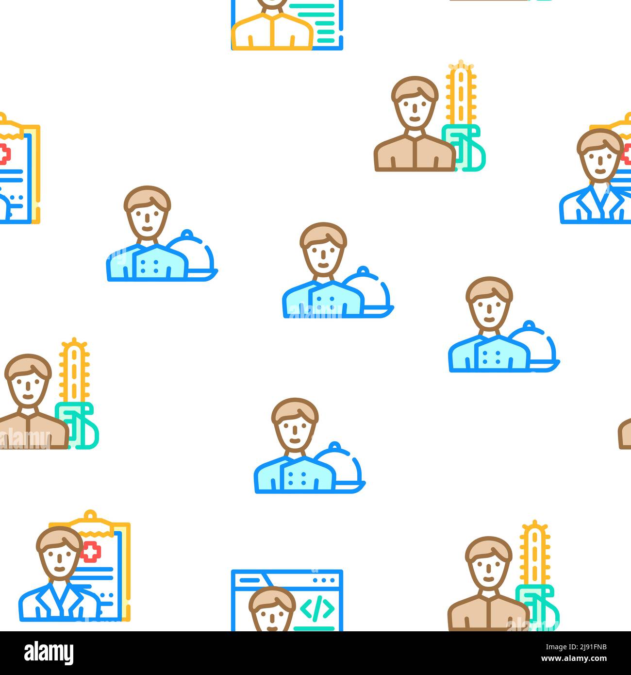 Male Occupation Job Vector Seamless Pattern Stock Vector Image & Art ...