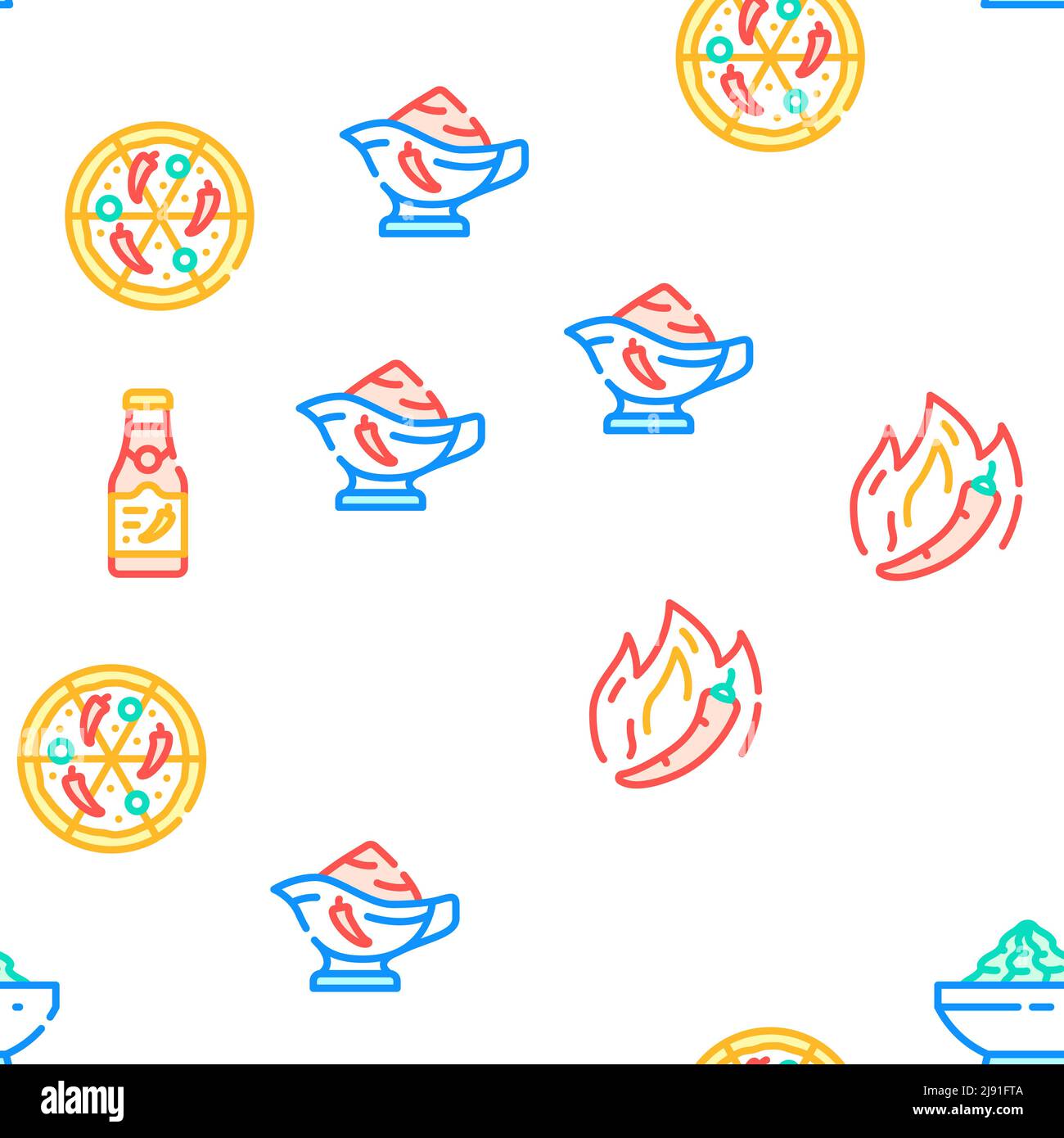 Spicy Dish Flavor Food Vector Seamless Pattern Stock Vector Image & Art ...