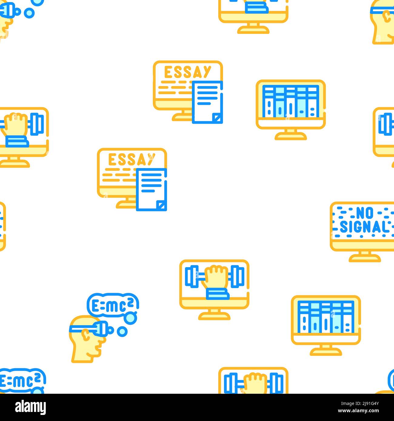 Online Education Learning Lesson Icons Set Vector Stock Vector Image ...