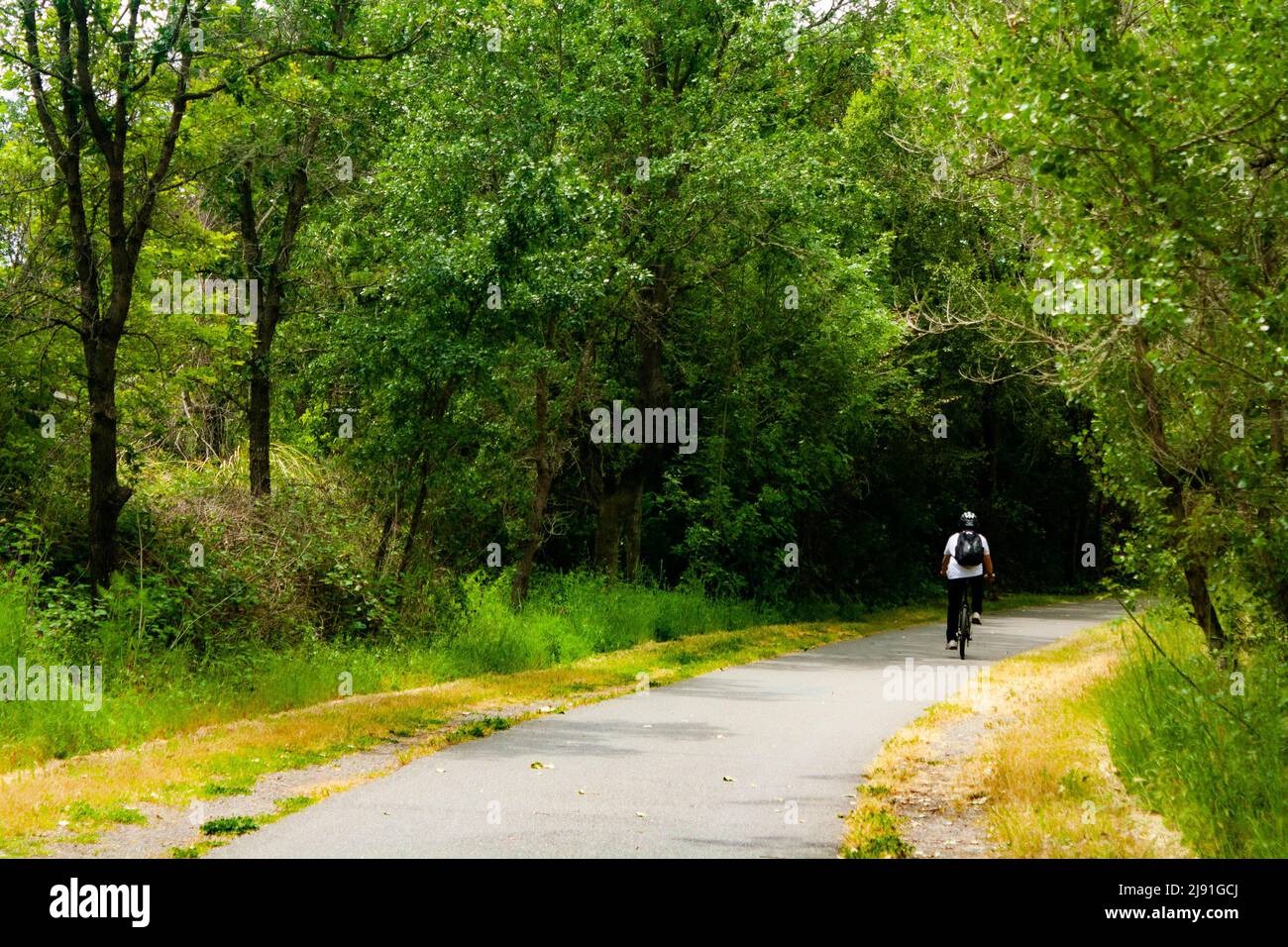 Cyclist riding bike trail hi-res stock photography and images - Alamy