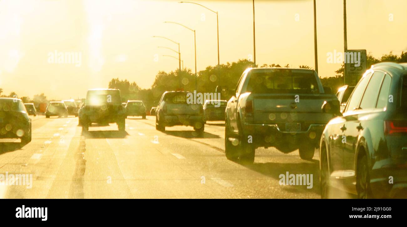 Cars in morning or afternoon rush hour traffic Stock Photo - Alamy