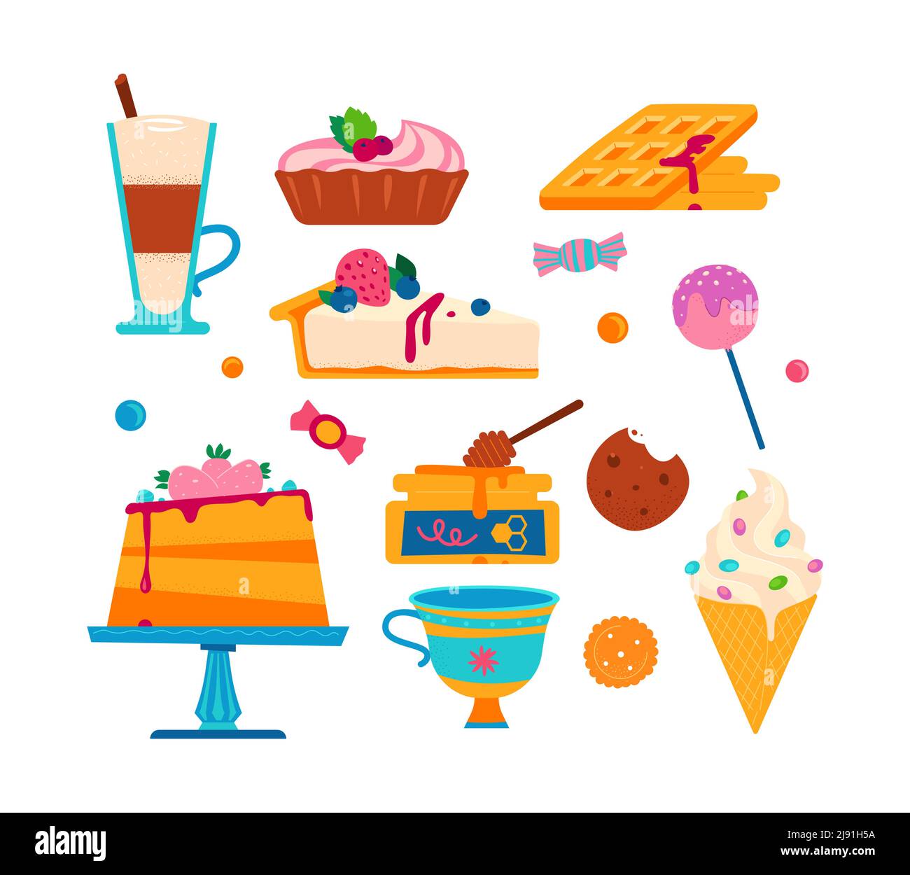 Modern desserts Stock Vector Images - Alamy