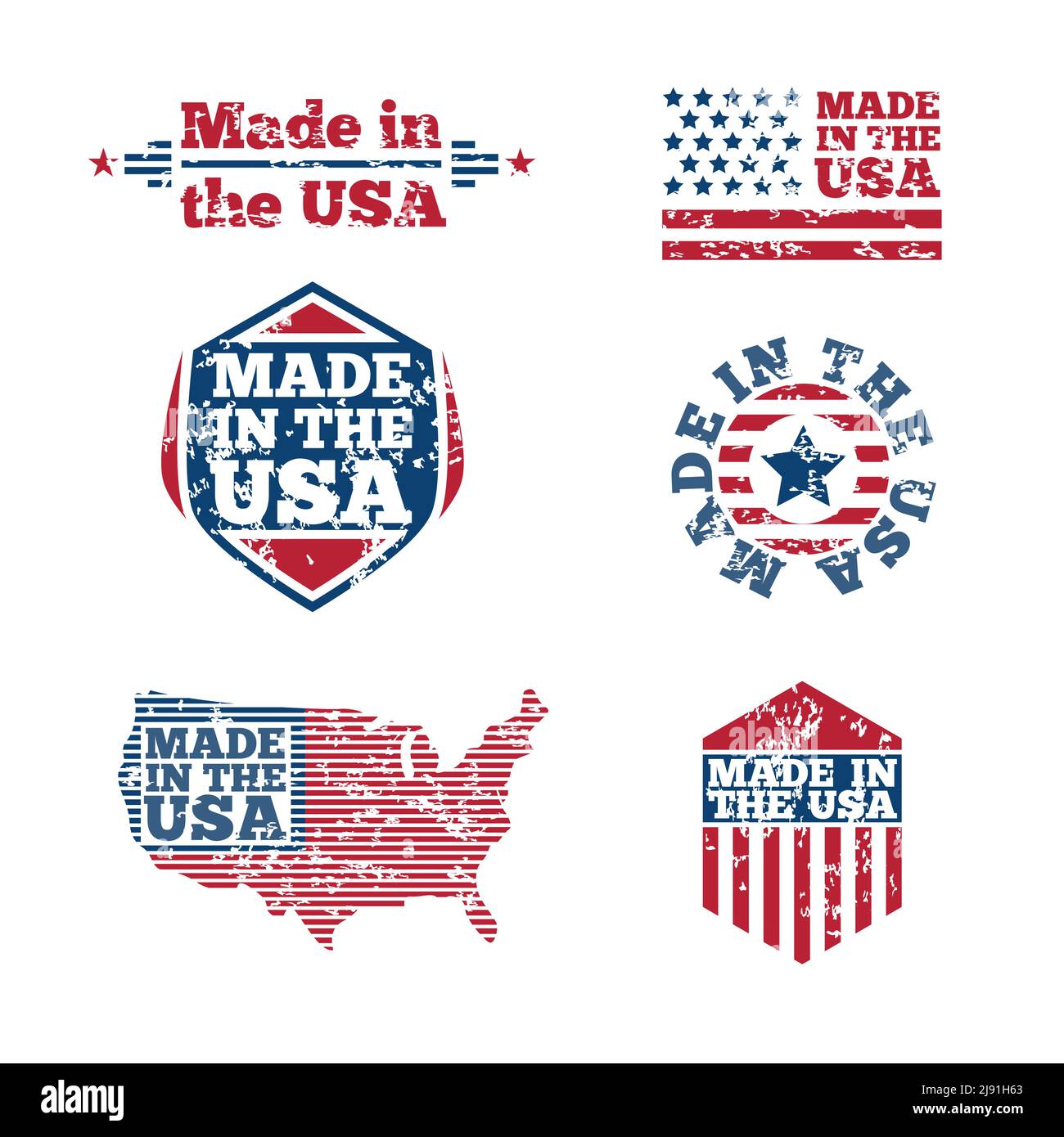 Vintage in the USA labels with grunge effect Stock Vector Image & Art ...