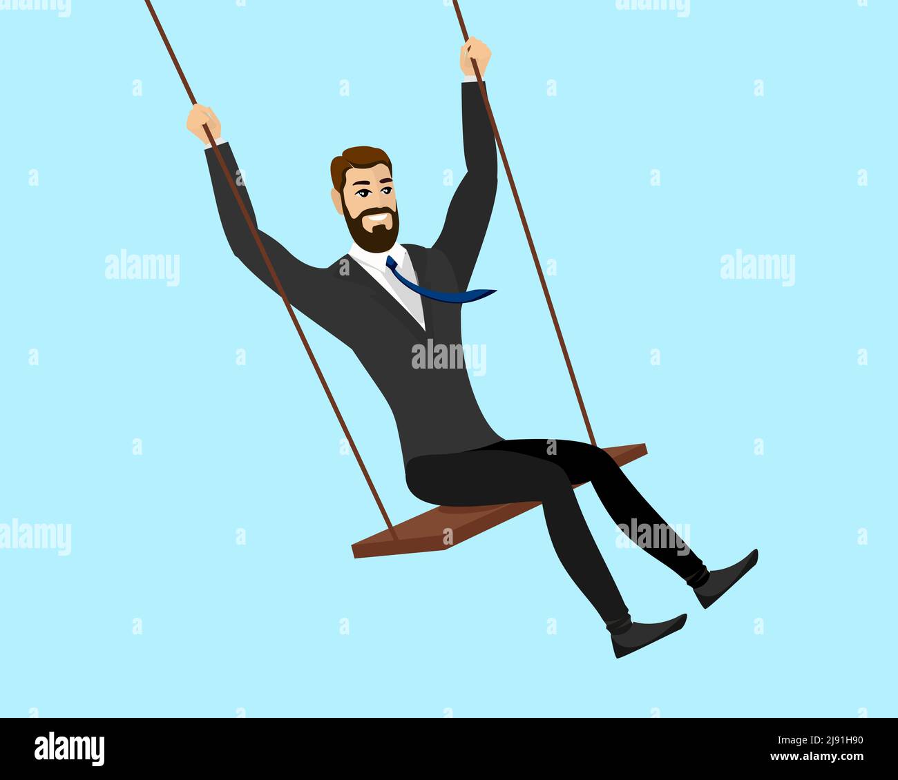 Boy swinging on rope Stock Vector Images - Alamy