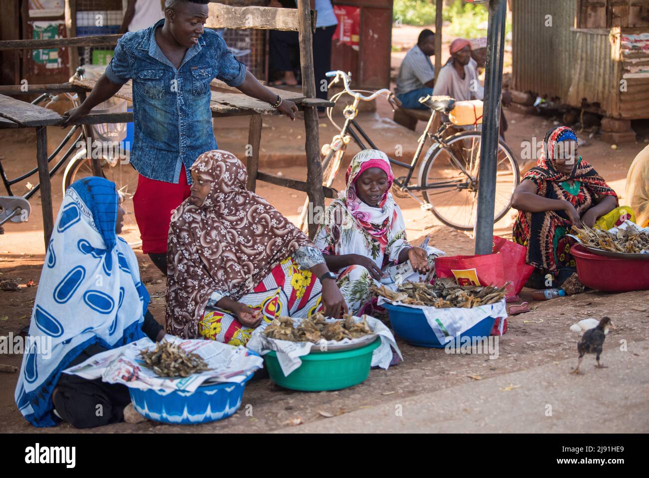Zanzibar City, Tanzania - May 01,2022: Street view of the usual daily ...