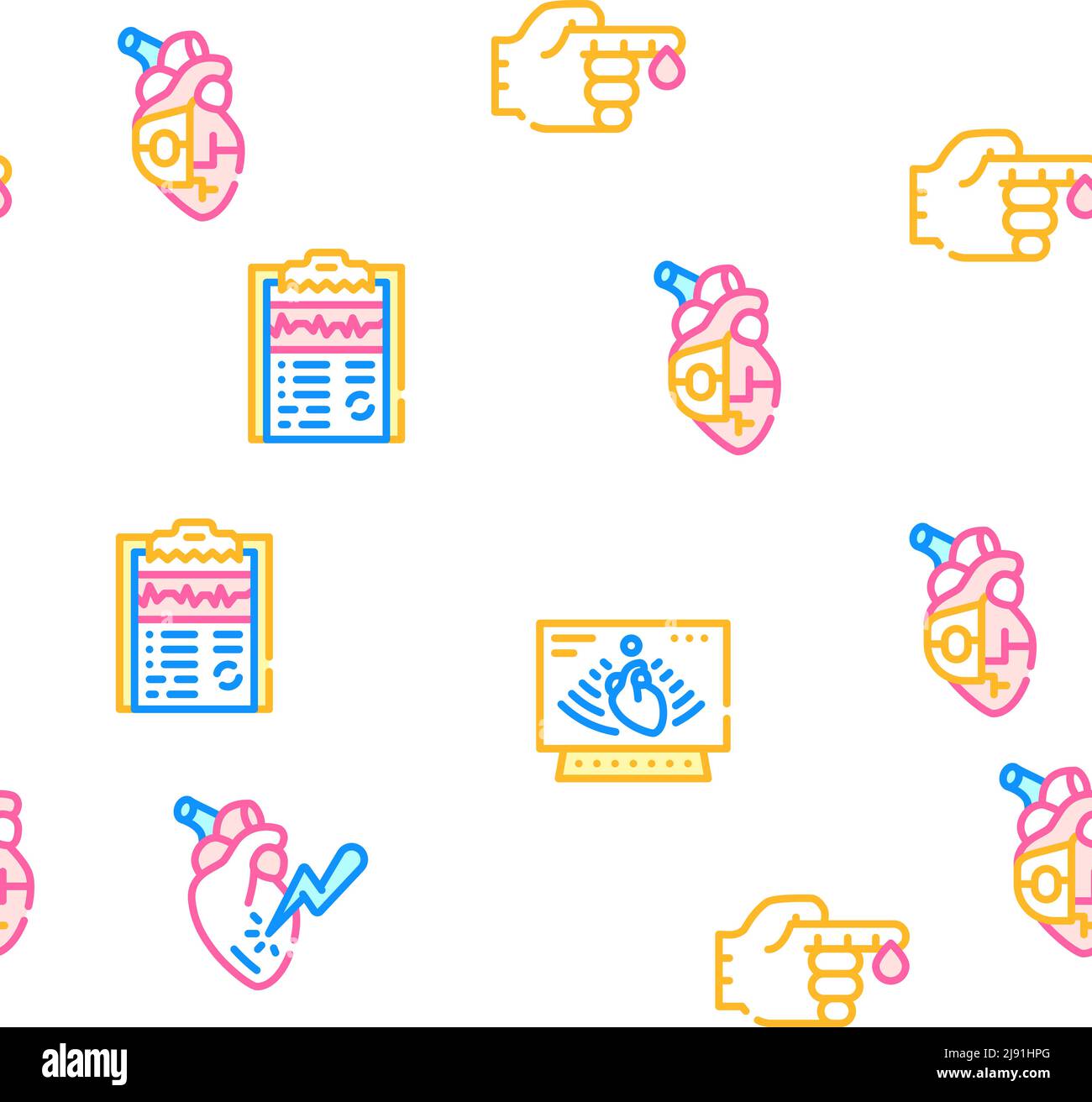 Heart Attack Disease Vector Seamless Pattern Stock Vector Image & Art ...