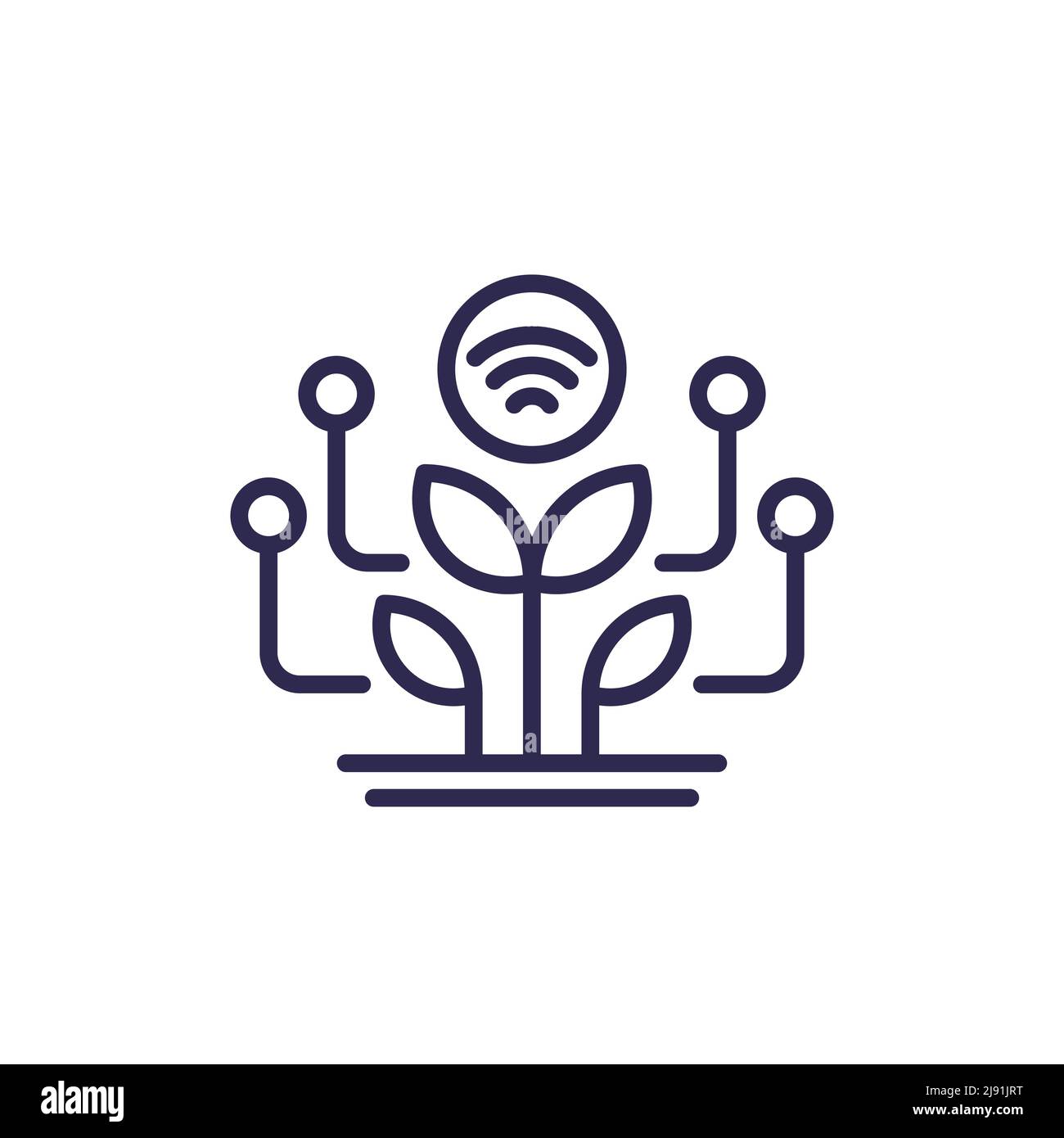 smart farming and agriculture technology line icon Stock Vector Image ...