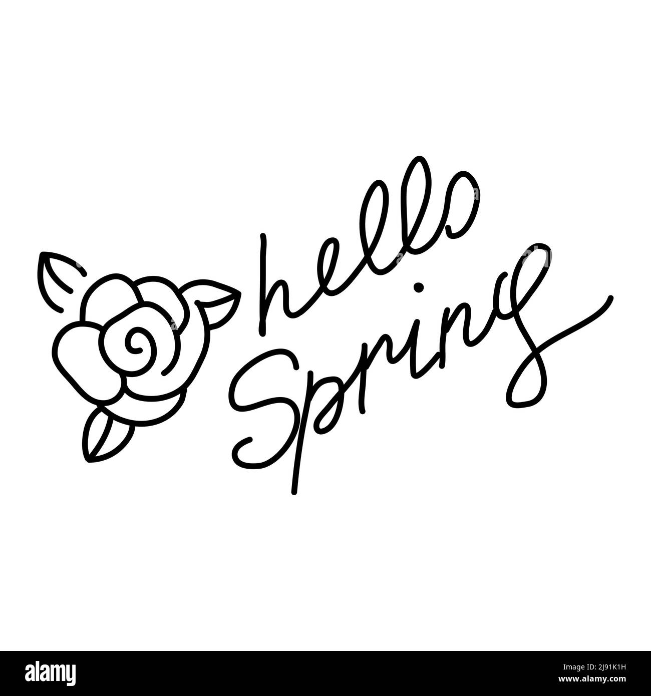 Card cute flower lettering Black and White Stock Photos & Images - Alamy