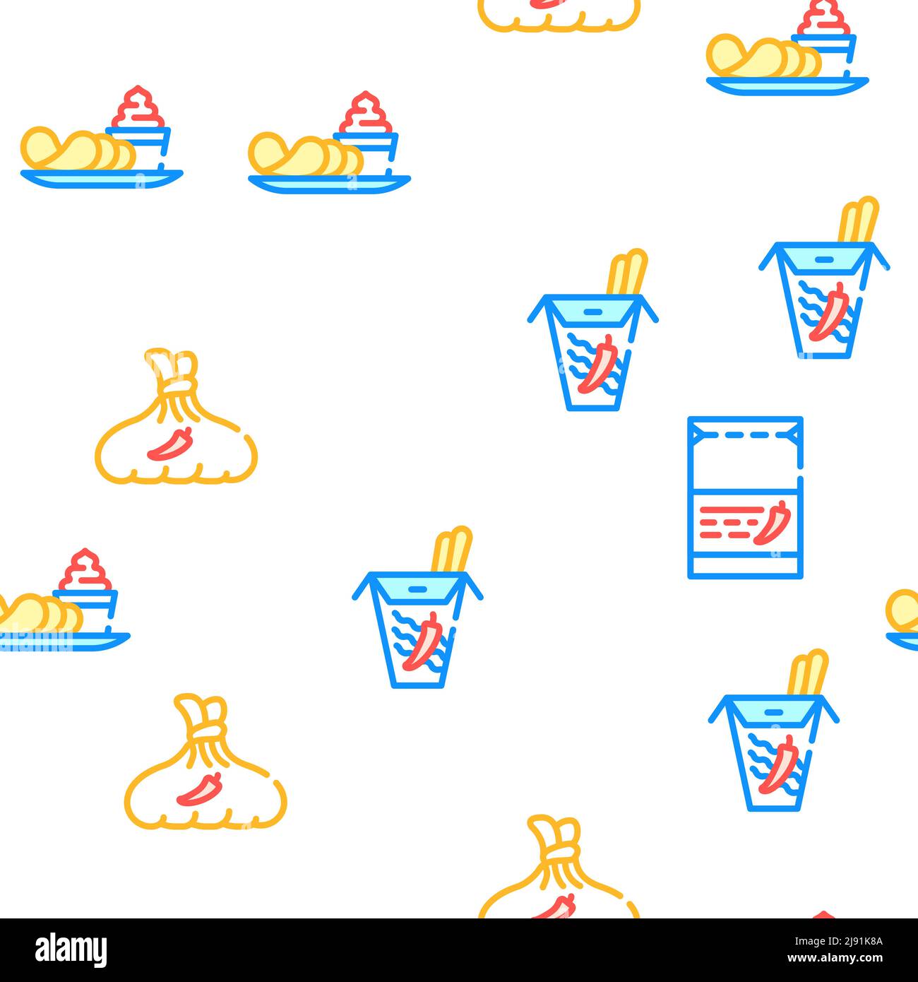 Spicy Dish Flavor Food Vector Seamless Pattern Stock Vector Image & Art ...