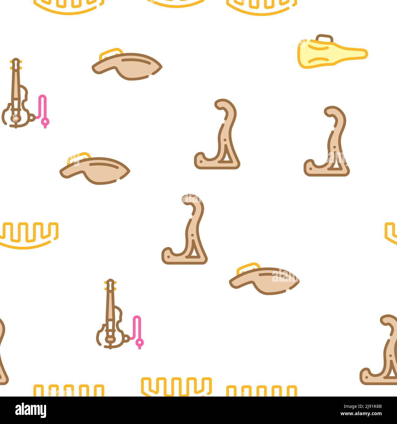 Violin String Musical Instrument Icons Set Vector Stock Vector Image ...