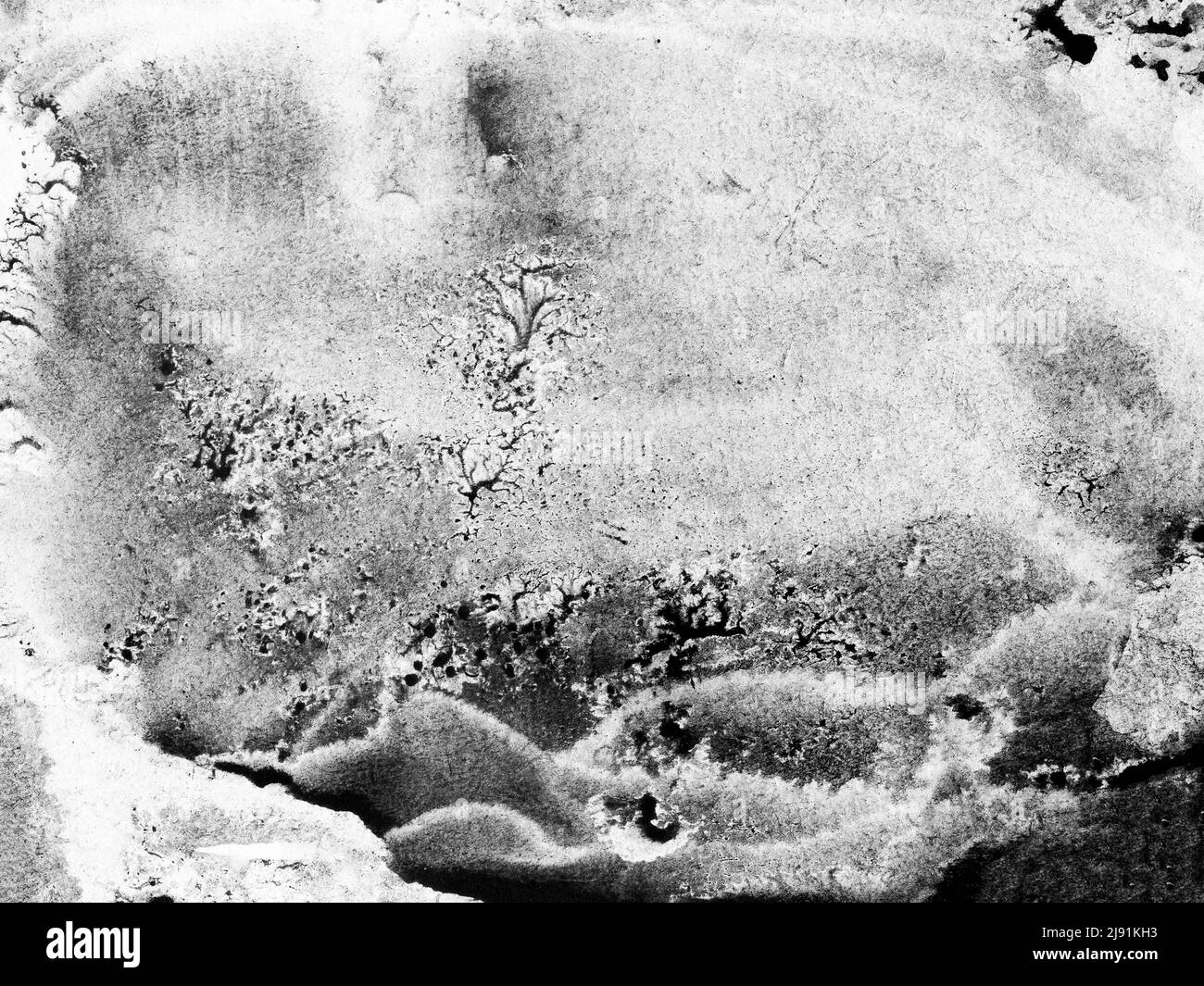 Abstract Landscape Watercolor Hand Drawn Illustration Black And White