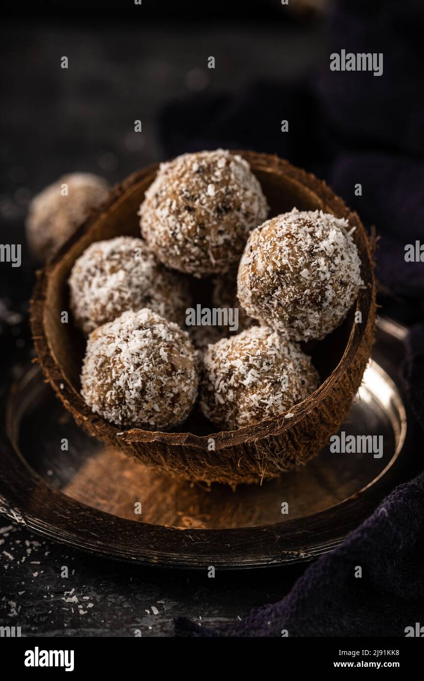 still life photo of healthy, homemade, delicious sweets. Tasty lactose ...