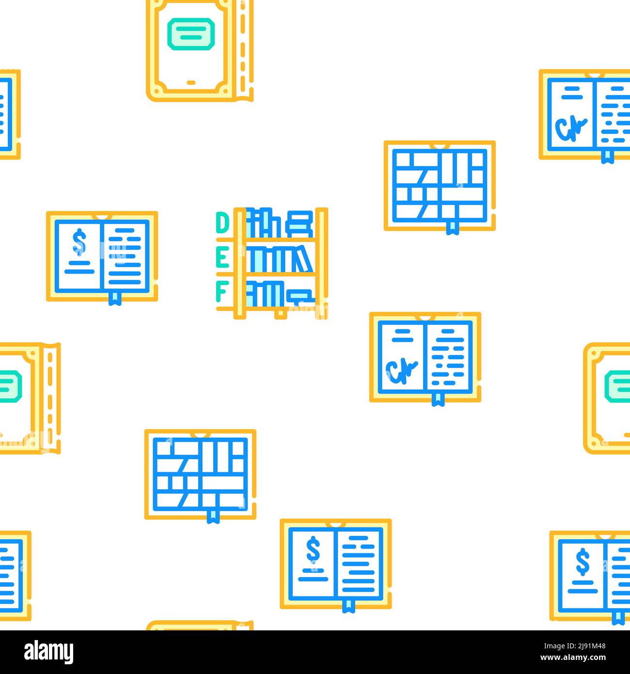 Book Library Shop Vector Seamless Pattern Stock Vector Image & Art - Alamy