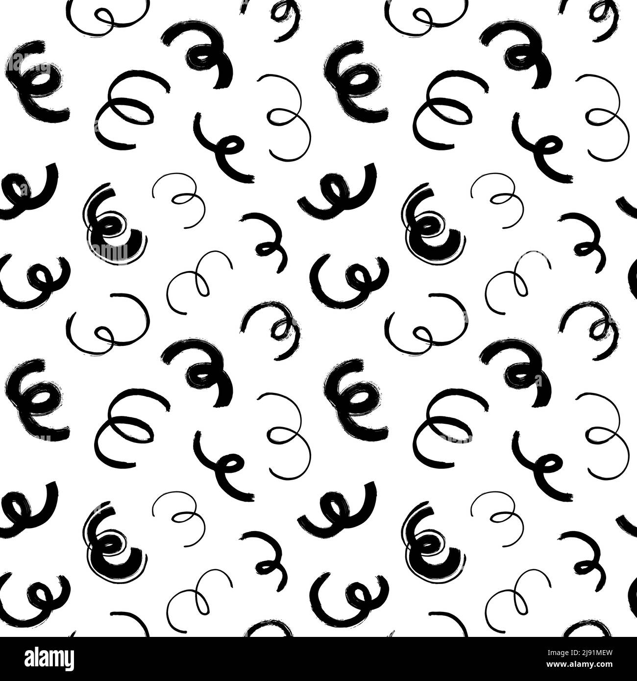 Random curved black lines and wavy brushstrokes Stock Vector Image ...