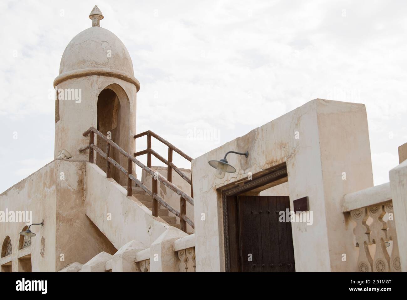 Doha, Qatar, May 5,2022: Traditional Arabian building built of wood and ...