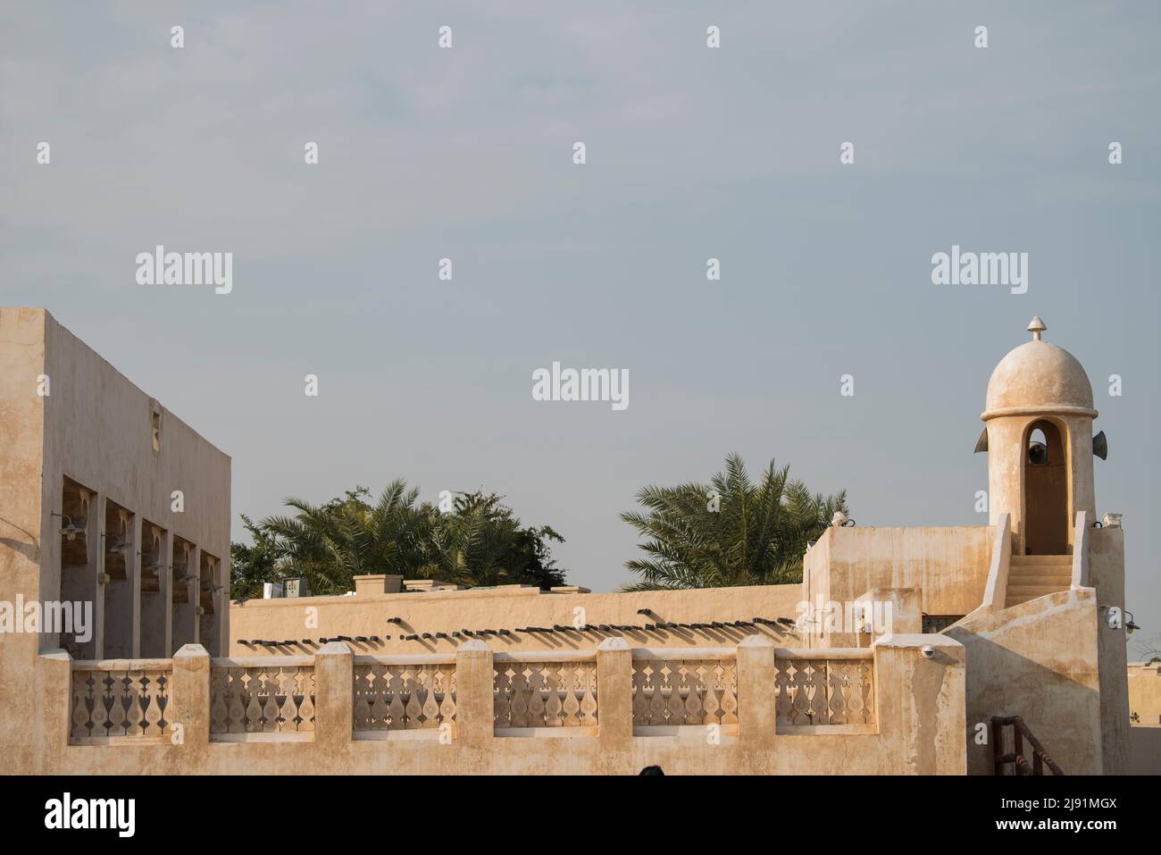 Doha, Qatar, May 5,2022: Traditional Arabian building built of wood and ...
