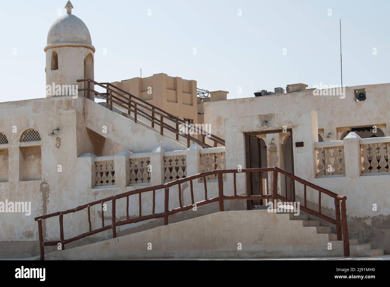 Doha, Qatar, May 5,2022: Traditional Arabian building built of wood and ...