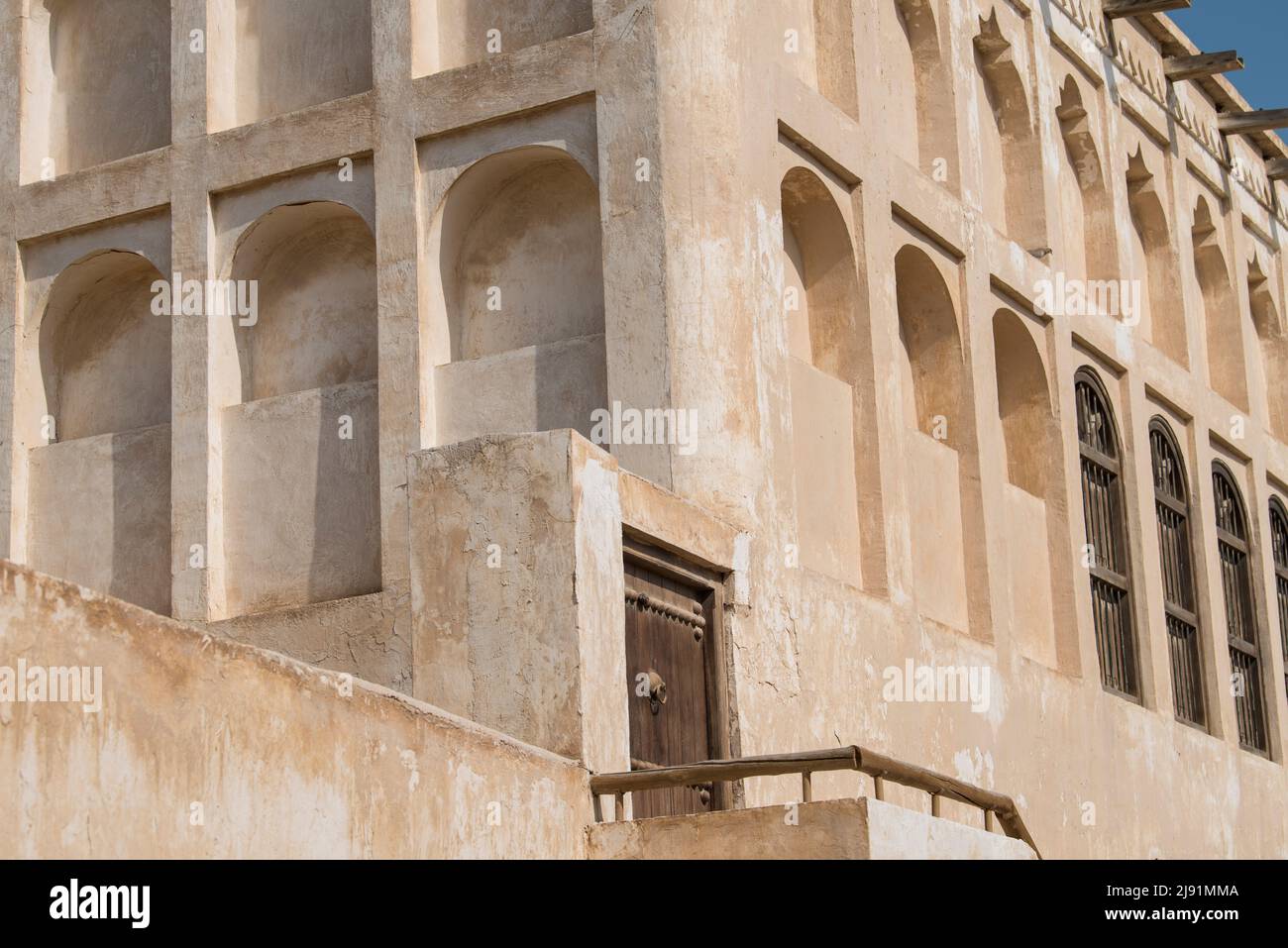 Doha, Qatar, May 5,2022: Traditional Arabian building built of wood and ...