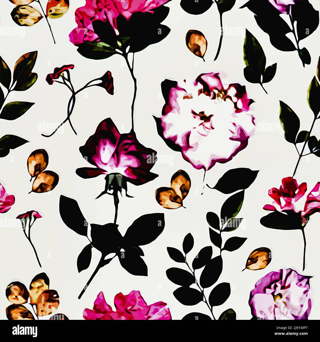 Textile and wallpaper patterns. A printable digital illustration work ...