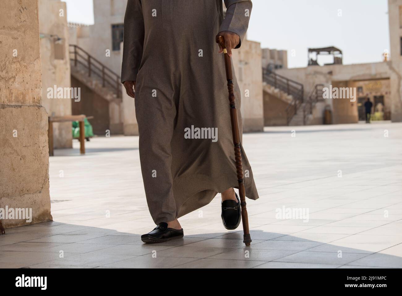 Doha, Qatar, May 5,2022: Traditional Arabian building built of wood and ...