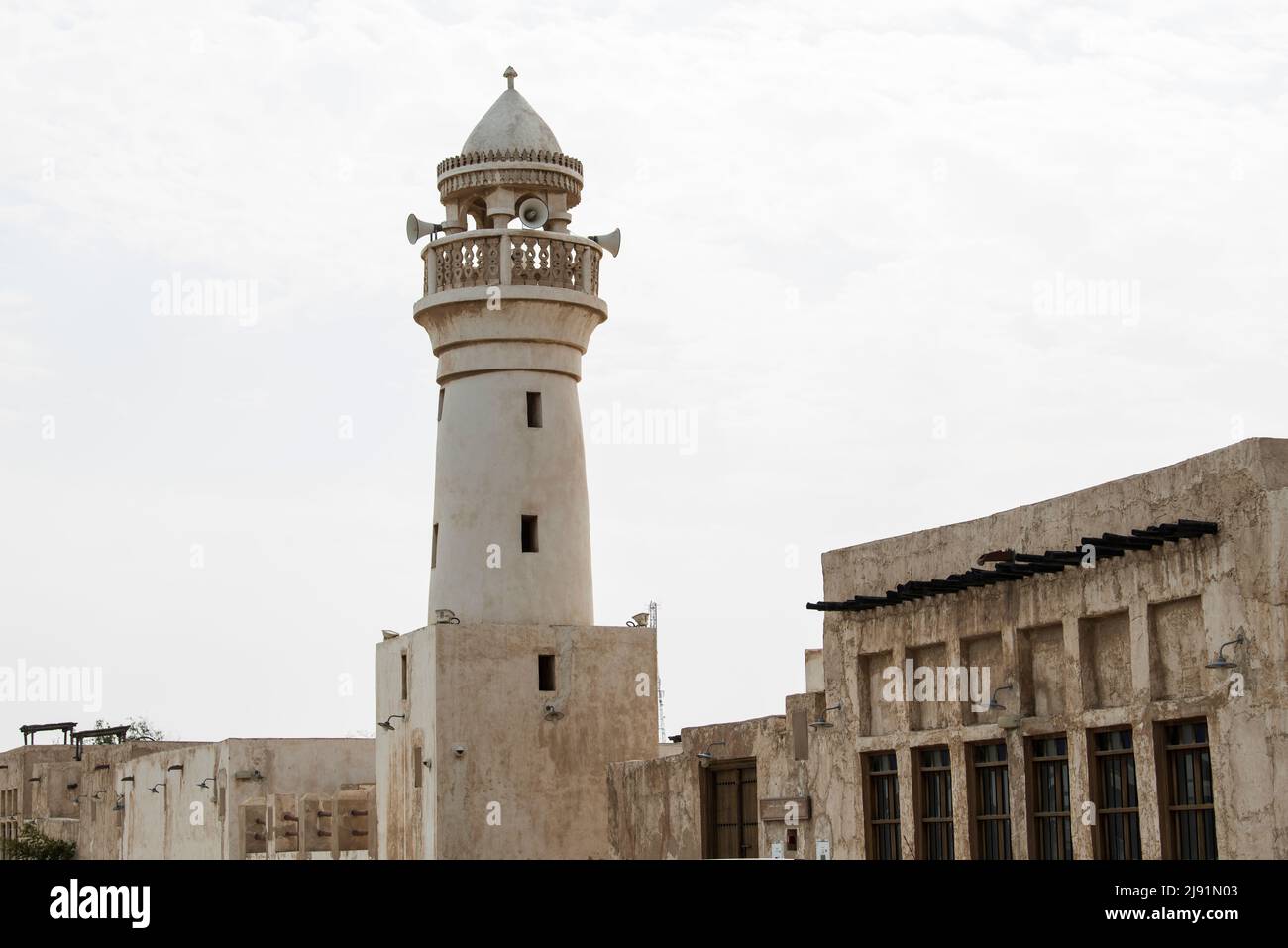 Doha, Qatar, May 5,2022: Traditional Arabian building built of wood and ...