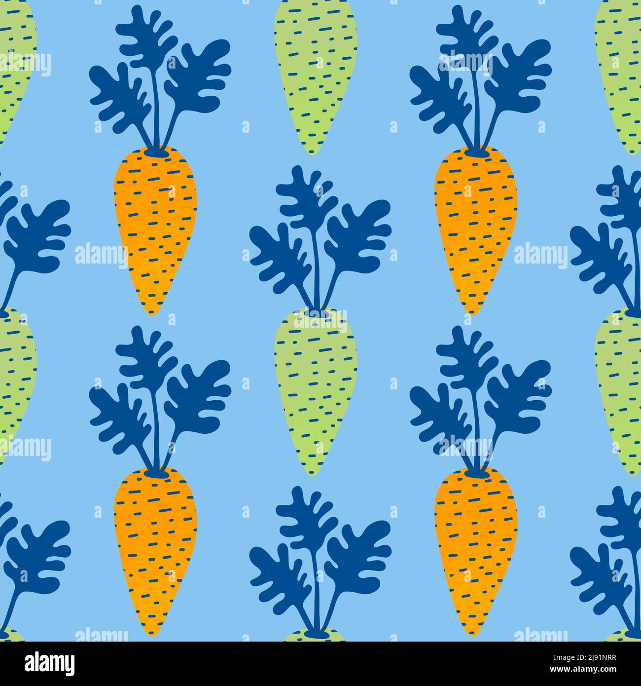 Vegetable seamless cartoon carrot pattern for fabrics and packaging and ...
