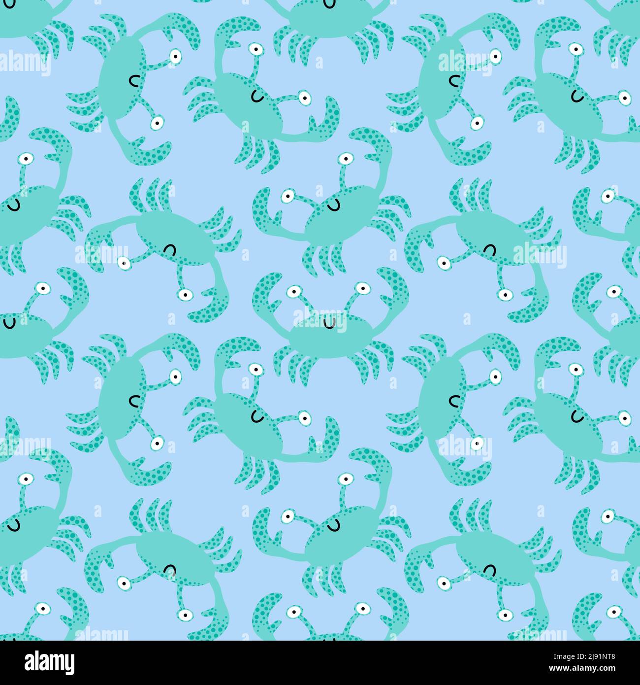 Summer sea seamless crabs pattern for fabrics and textiles and ...